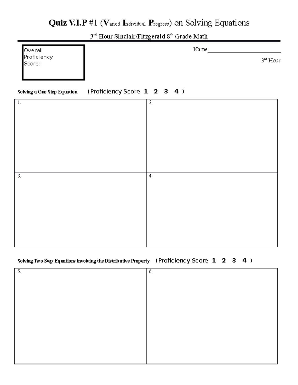 VIP Quiz 1 - Quiz - Quiz V.I #1 (Varied Individual Progress) on Solving ...