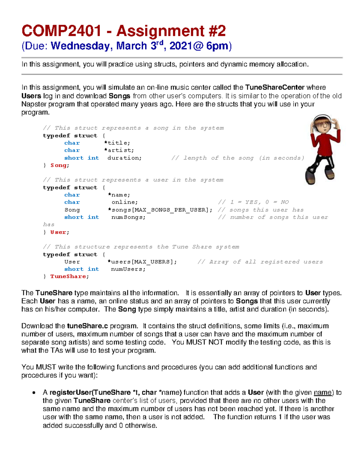 COMP2401 A3 W2021 - A3A1 comp 2401 Assigment3 - COMP2401 - Assignment (Due: Wednesday, March 3 ...