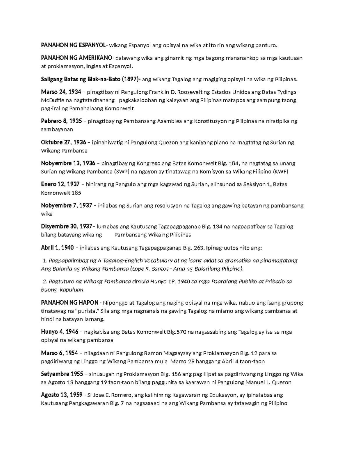 Kpwkp - PANAHON NG ESPANYOL- wikang Espanyol ang opisyal na wika at ito ...