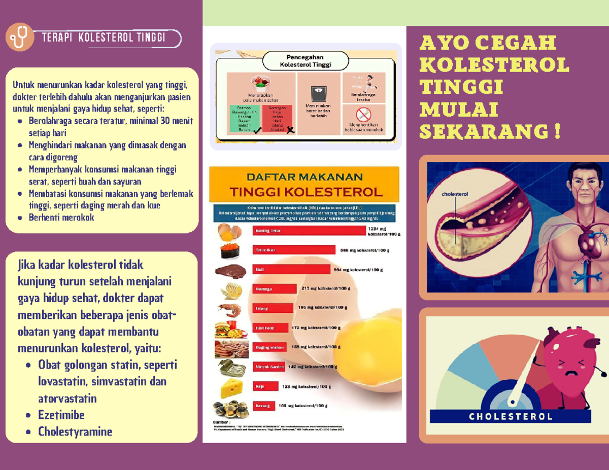 Leaflet kolesterol - Berolahraga secara teratur, minimal 30 menit ...