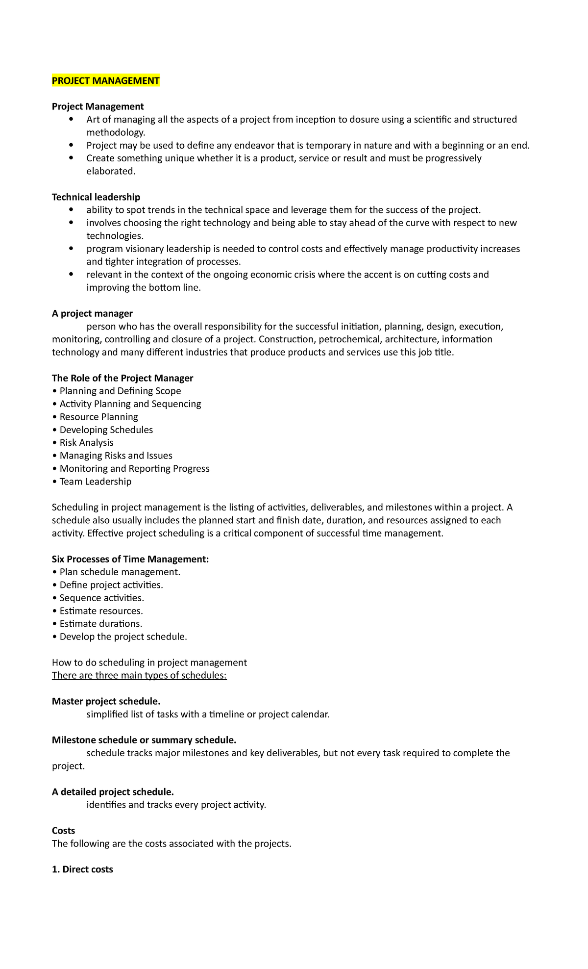 Project Management - PROJECT MANAGEMENT Project Management Art of ...