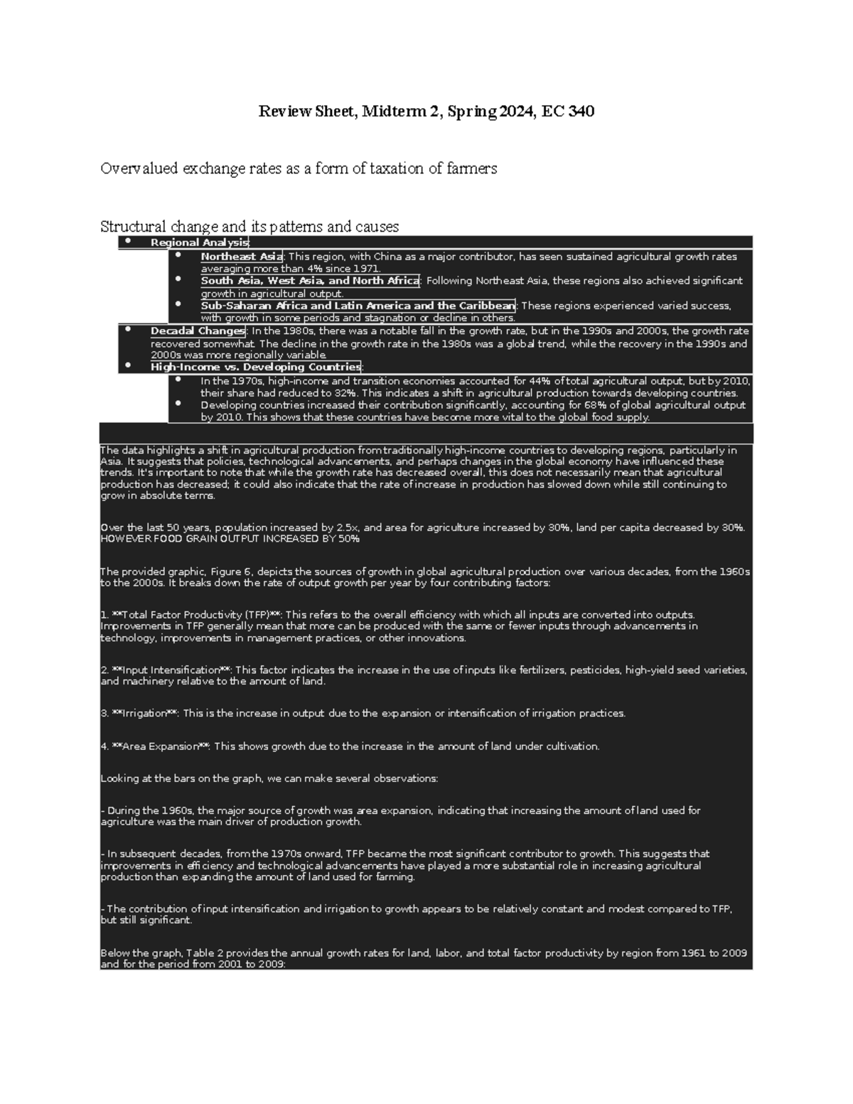 340 midterm 2 review s24 - Review Sheet, Midterm 2, Spring 2024, EC 340 Overvalued exchange ...