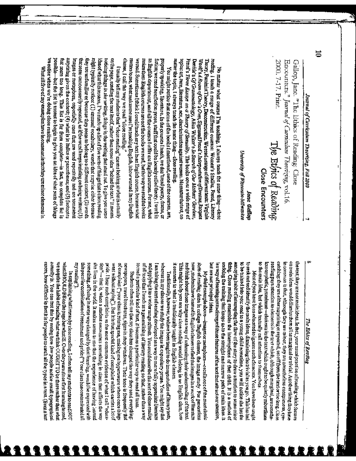 Jane Gallop - The Ethics of Close Reading - 10 Finili 7 B Title ...