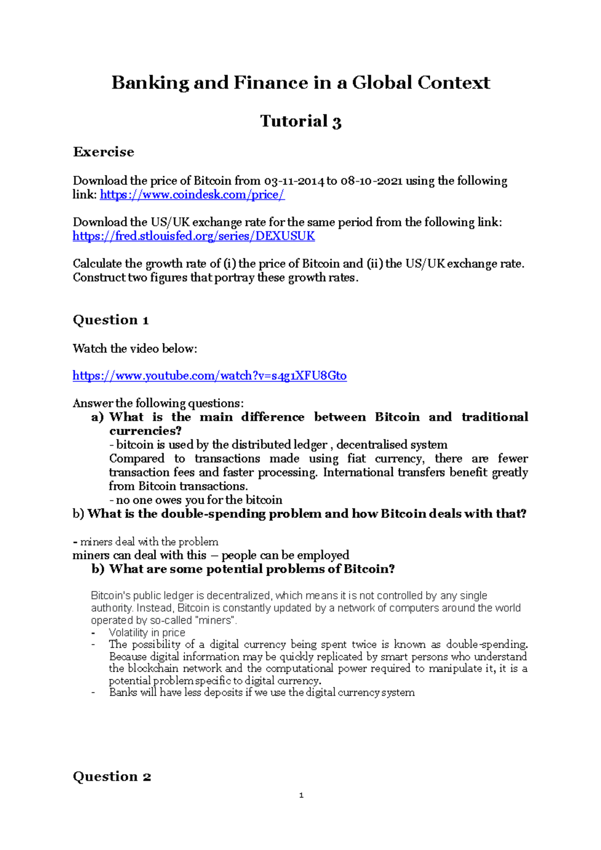 Topic 3 - week 5 tutorial - Banking and Finance in a Global Context ...