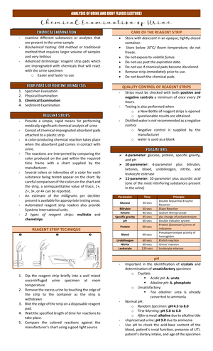 Lecture Lesson 5. Microscopic Examination of Urine - Also known as ...