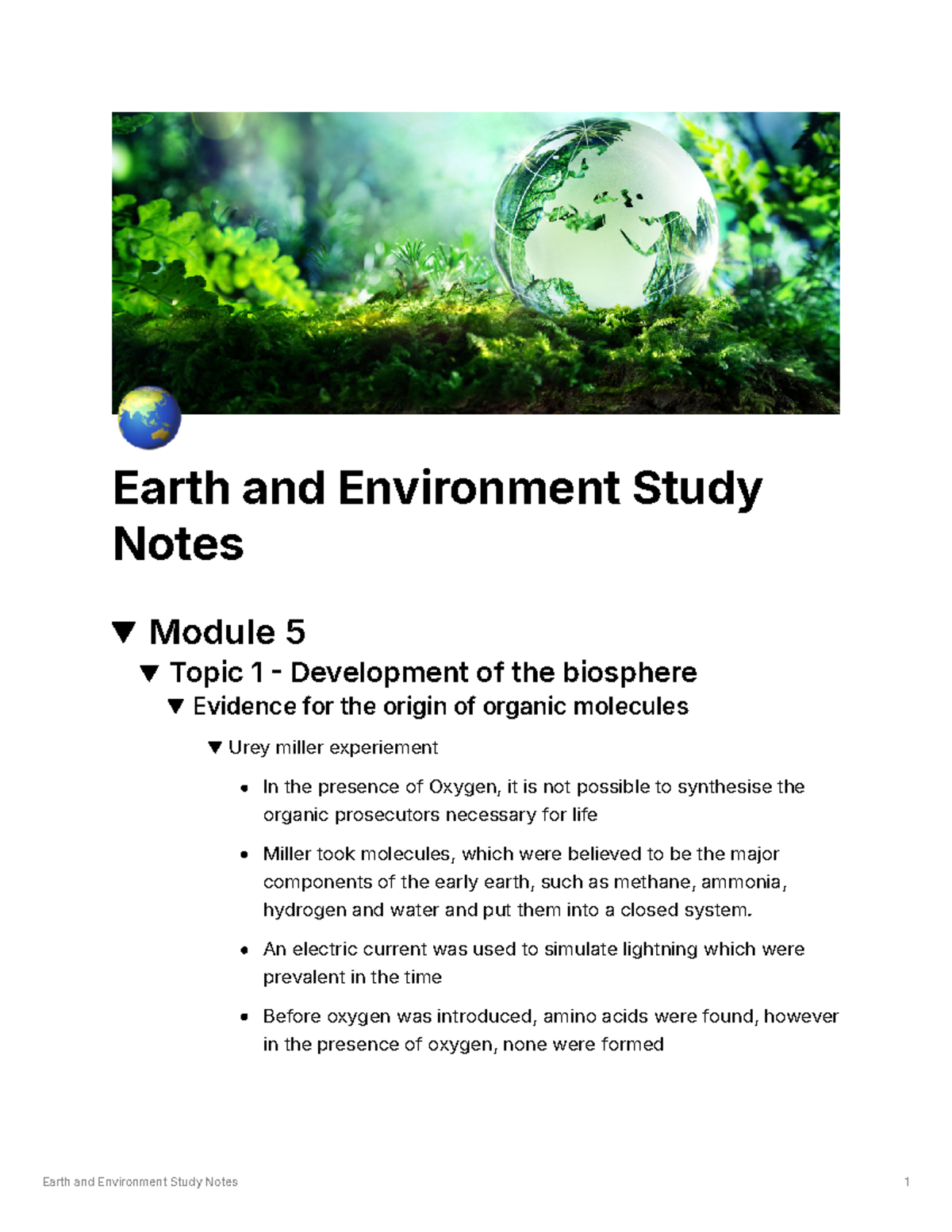 Full EES Notes - 🌏 Earth and Environment Study Notes Module 5 Topic 1 ...