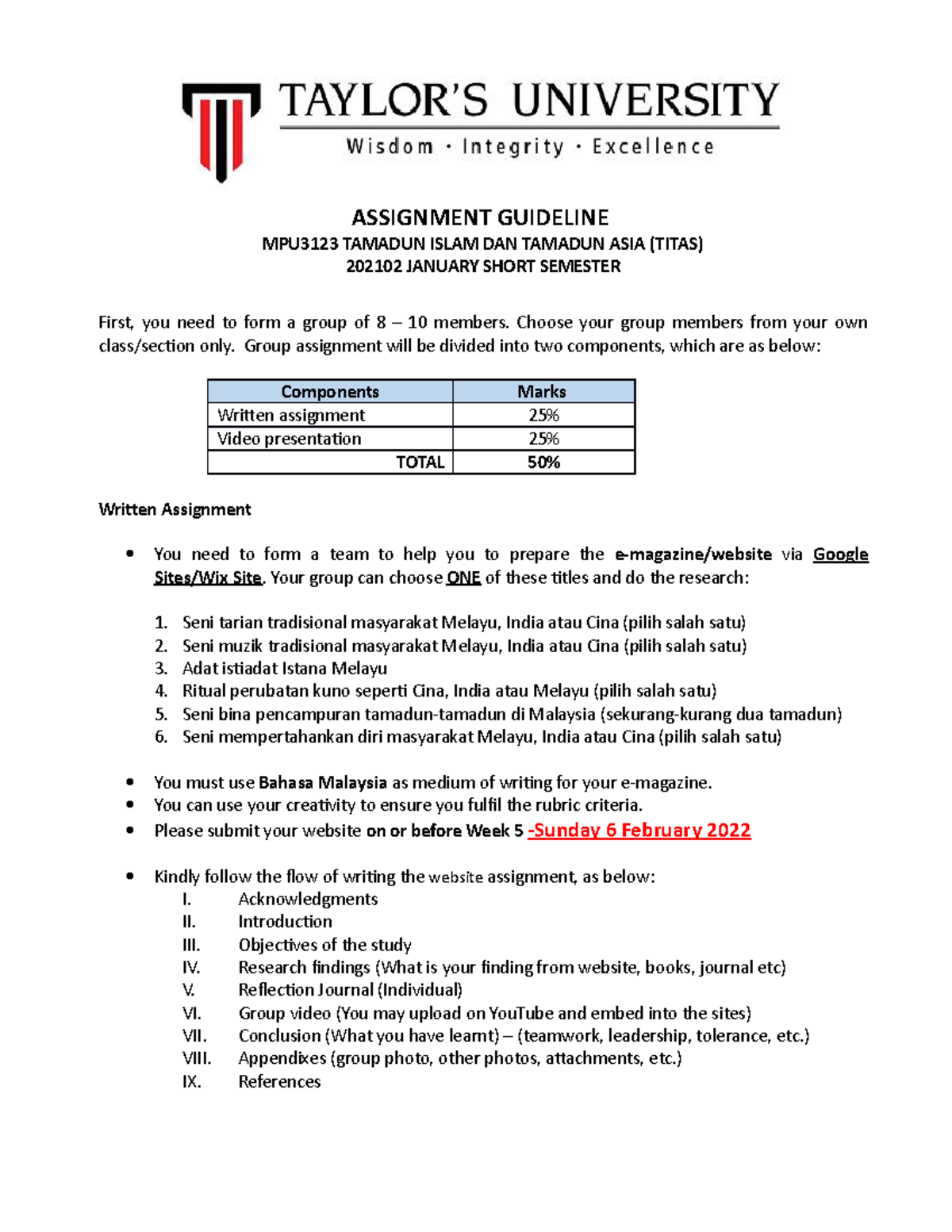 202101 MPU3213 Assignment Guideline Jan 2022 Short Semester ...