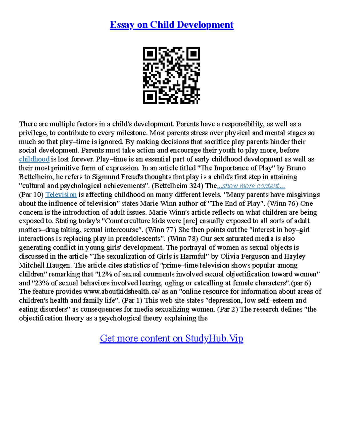 Essays On Child Development - Essay on Child Development There are ...