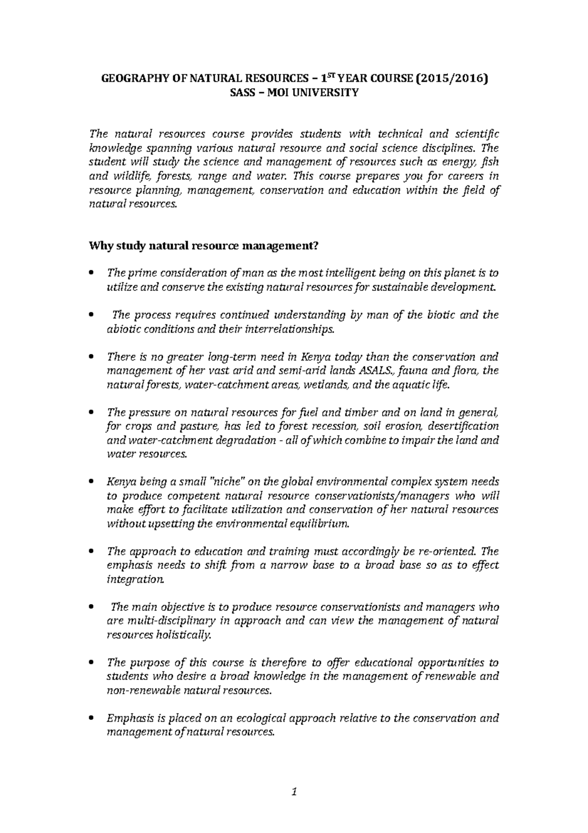 BGS 120 - Lecture Notes - 2016 - GEOGRAPHY OF NATURAL RESOURCES – 1ST ...