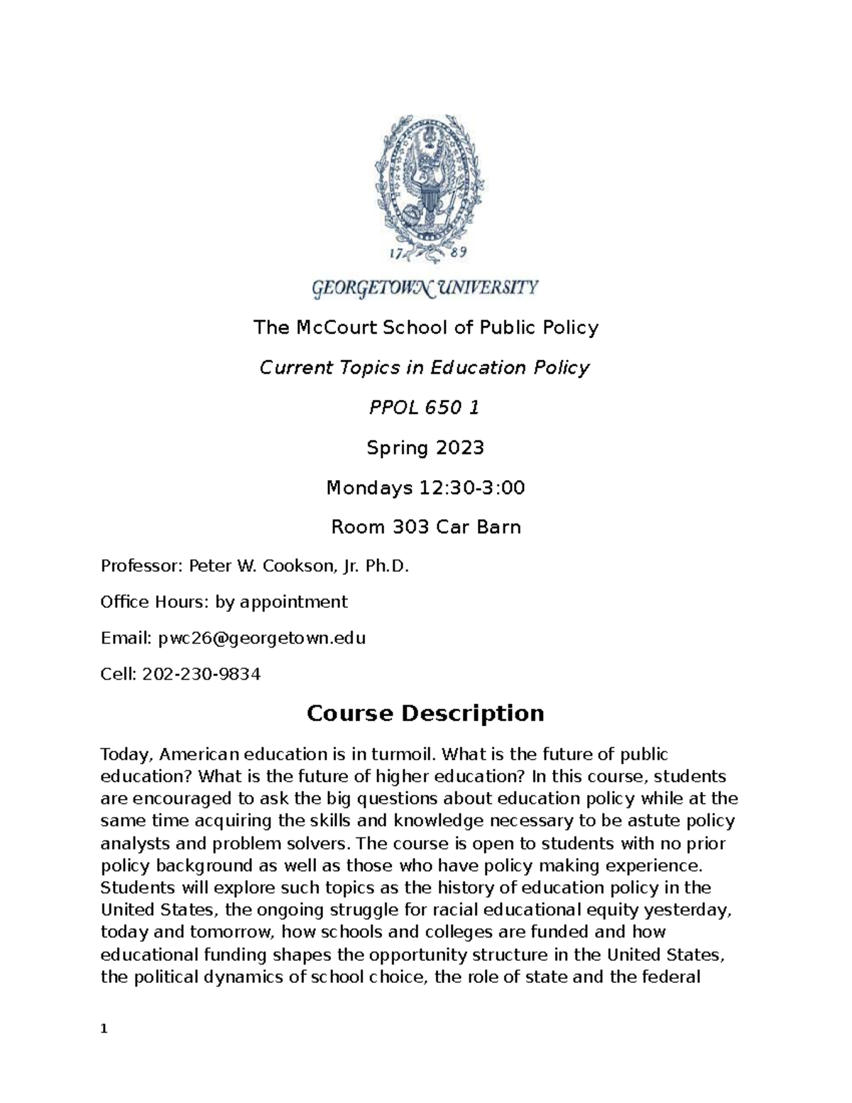 Current Topics In Education Policy Spring 2023 12 29 22 The McCourt 