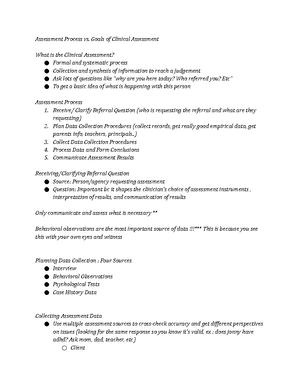 4. Basic Features of Clinical Assessment - Outline of the assessment ...