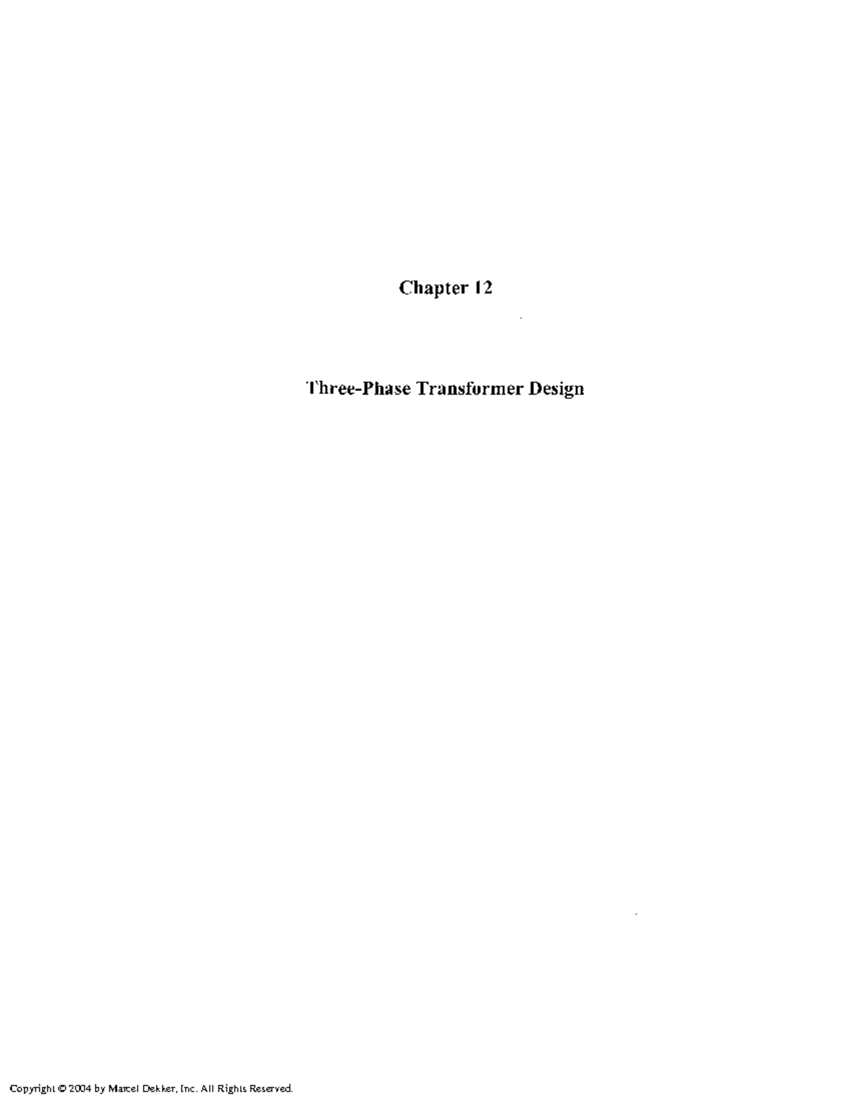 Three Phase Transformer Design - Chapter 12 Three-Phase Transformer ...