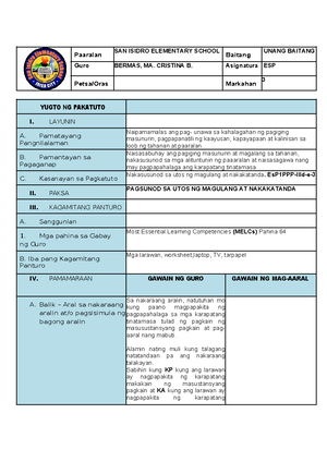Detailed Lesson Plan in Epp-5 - DETAILED LESSON PLAN Subject: HOME ...