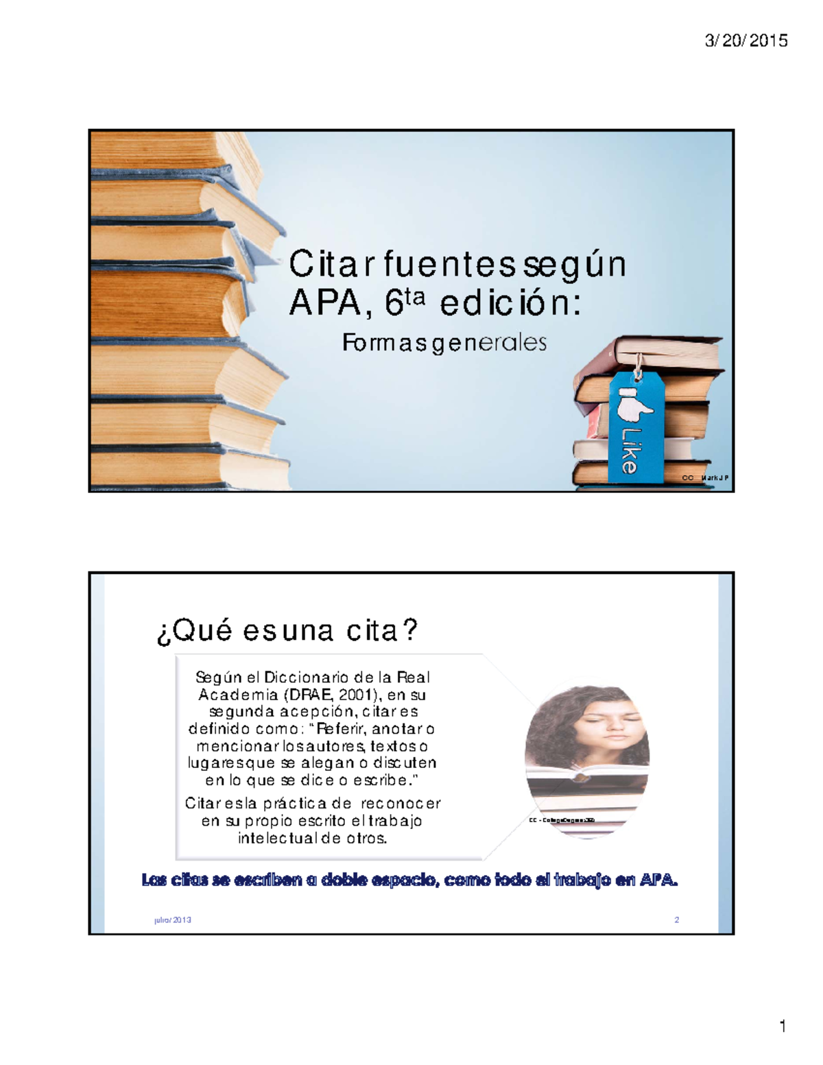 Citar fuentes APA 6ta - Citar fuentes según APA, 6 ta edición: Formas ...