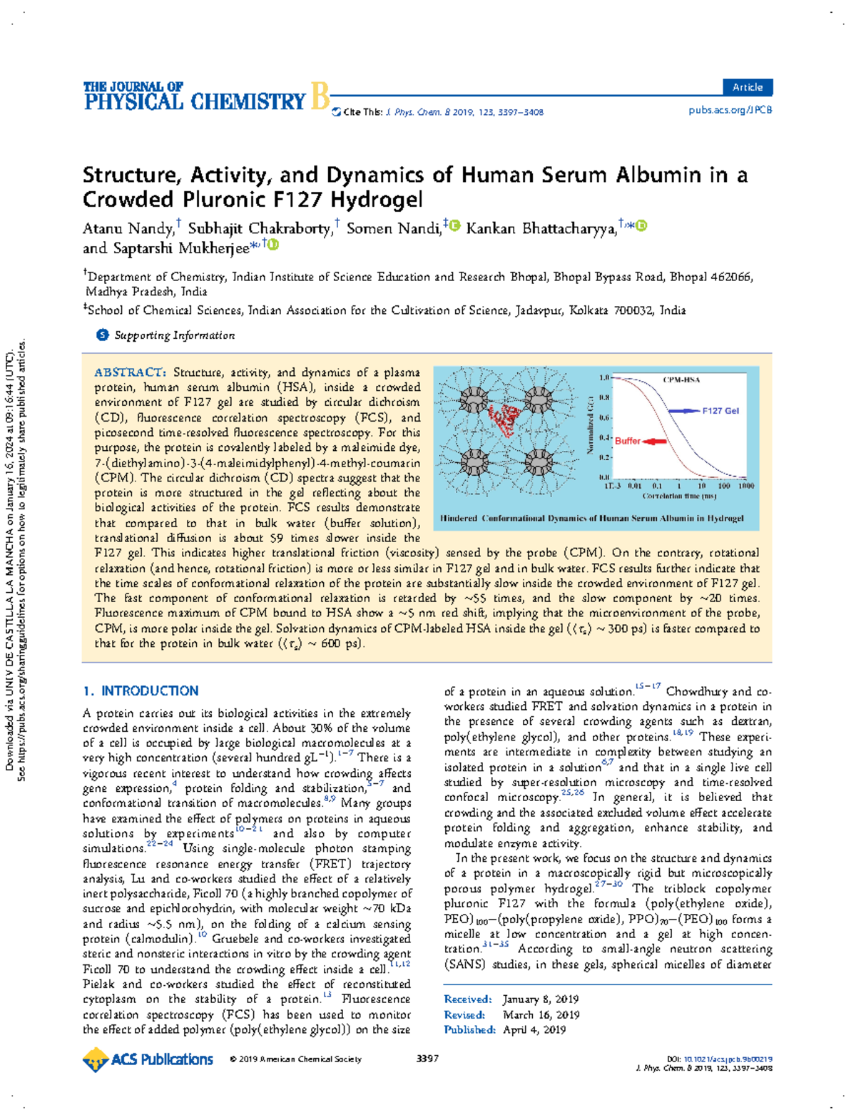 Nandy et al 2019 structure activity and dynamics of human serum albumin ...