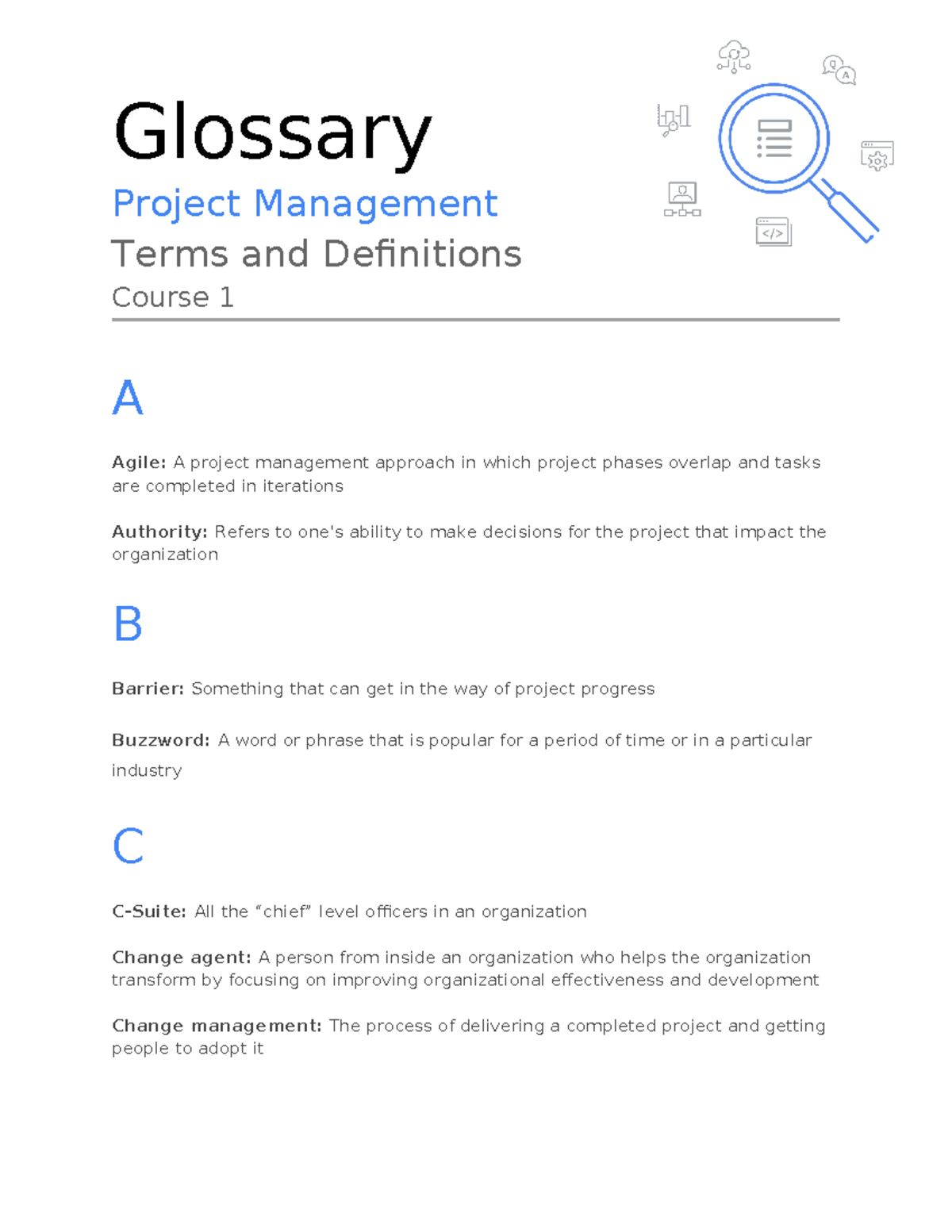 Glosarry Project manangement - Glossary Project Management Terms and ...