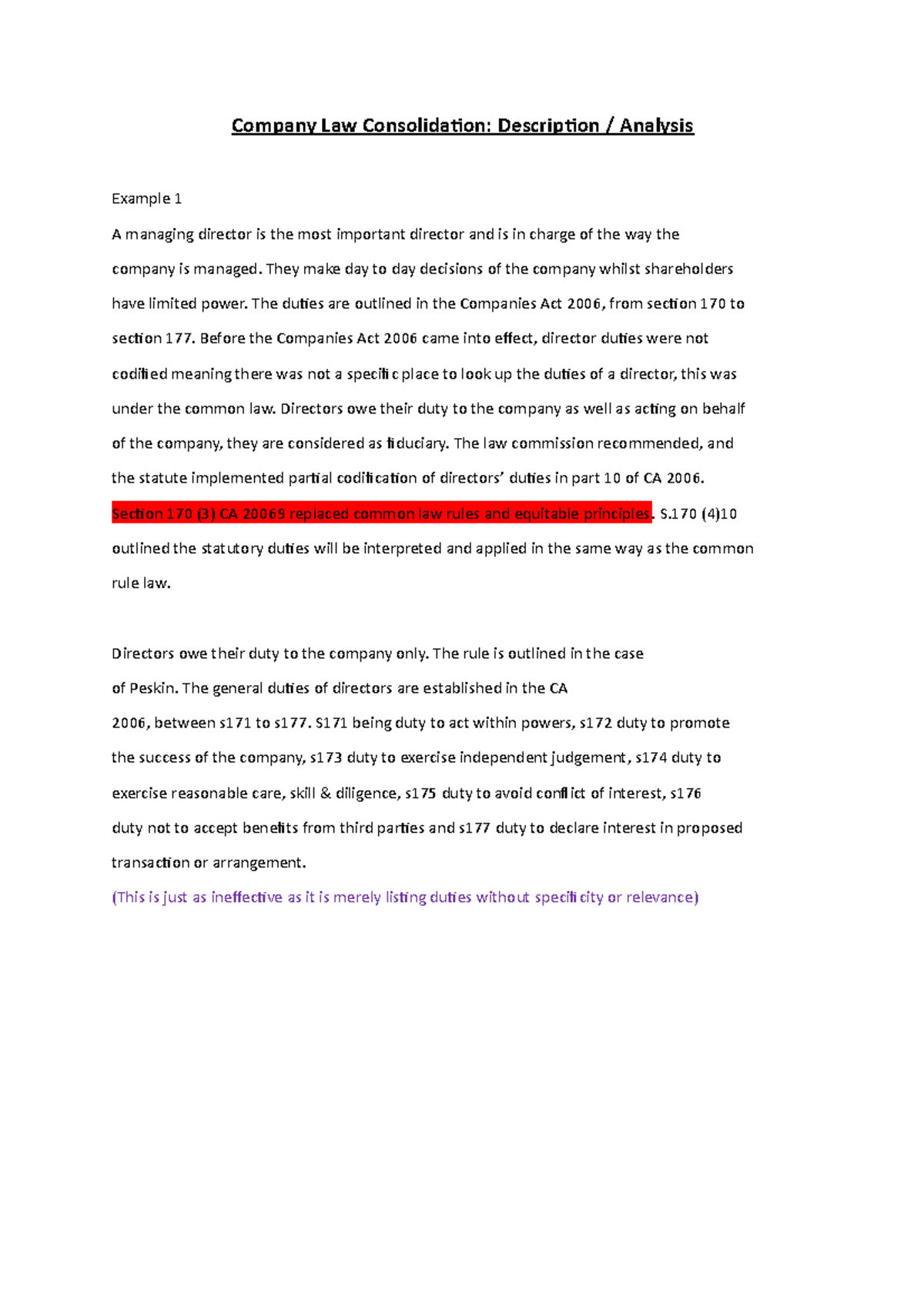 Company Law Consolidation Examples March 2022 - Company Law ...