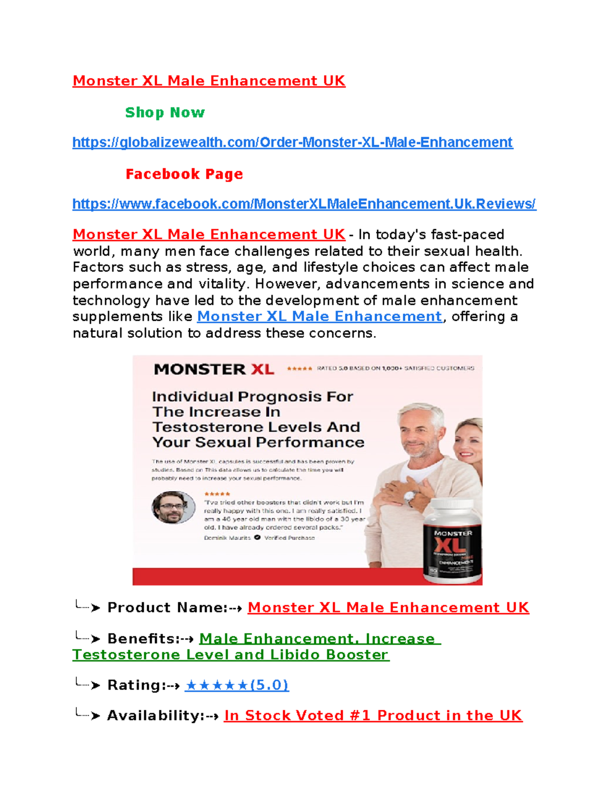 Monster XL Male Enhancement UK - Monster XL Male Enhancement UK 👇 Shop ...