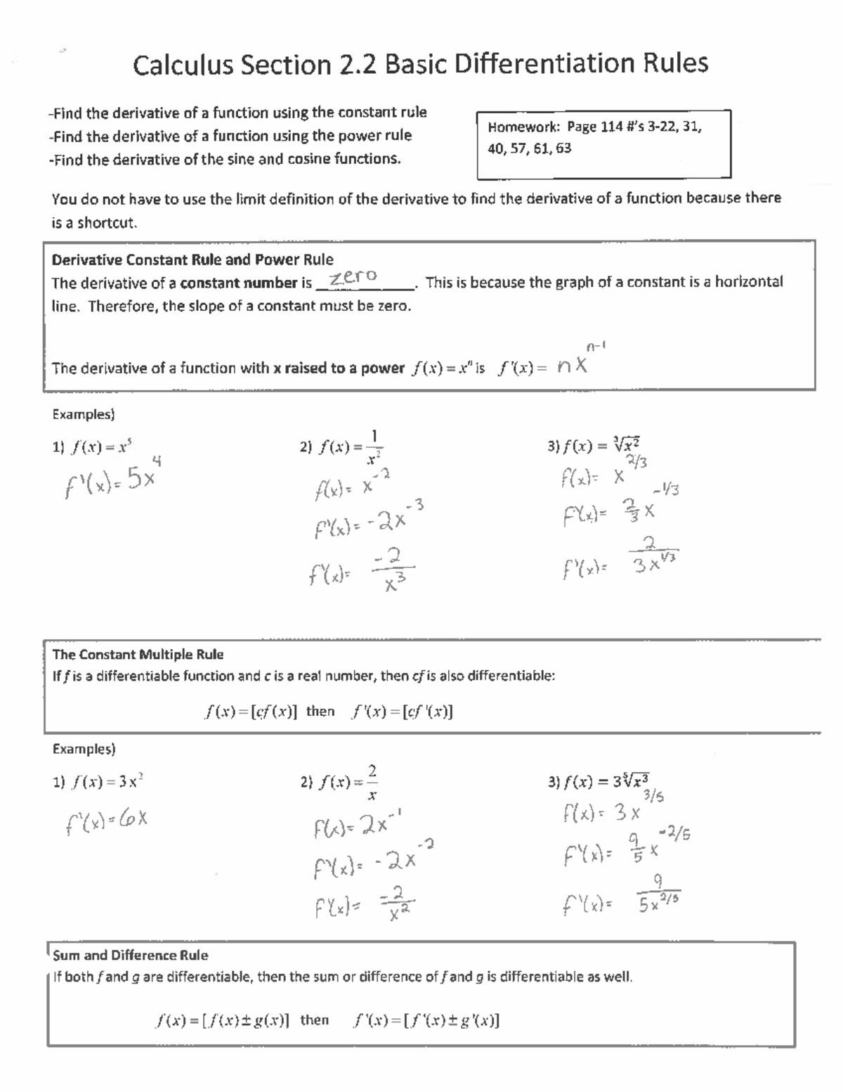 Calculus-Basic Differentiation Rules - MATH-M 211 - Studocu