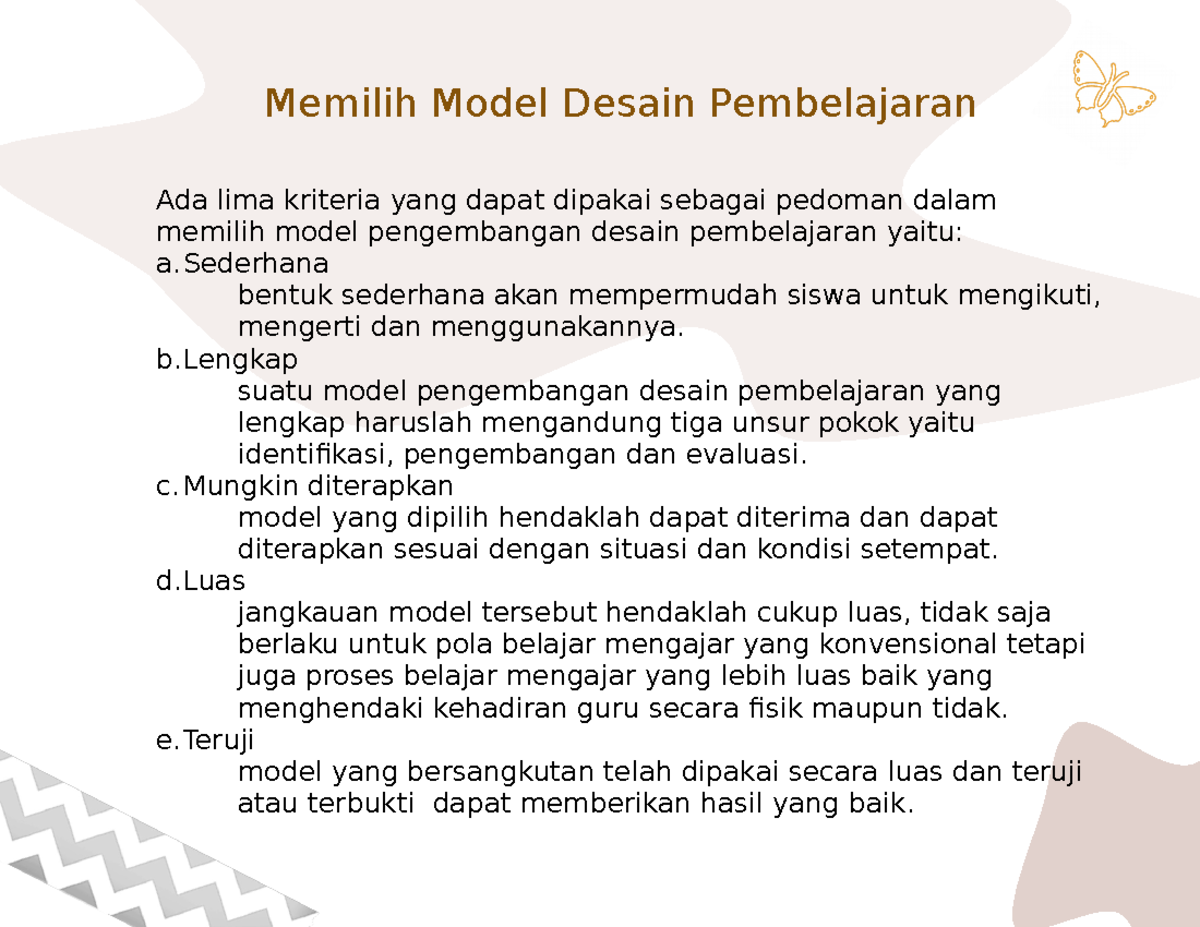 Memilih model desain pembelajaran - Memilih Model Desain Pembelajaran ...