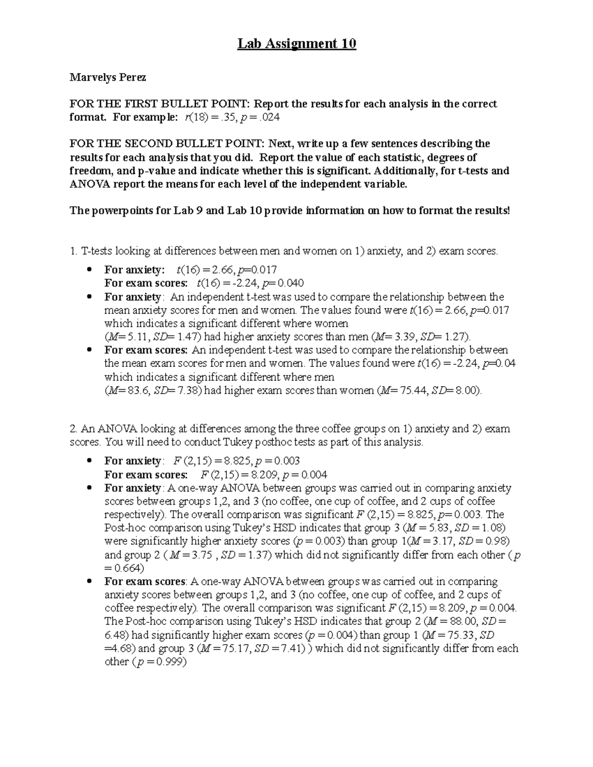 Lab 10 - research methods lab, laboratory 10 pretest - Lab Assignment ...