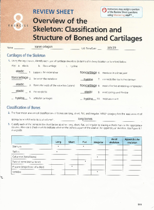 AP - Lab Ex. 09 review sheet chapter 9 The Axial Skeleton - bio 211 - Studocu