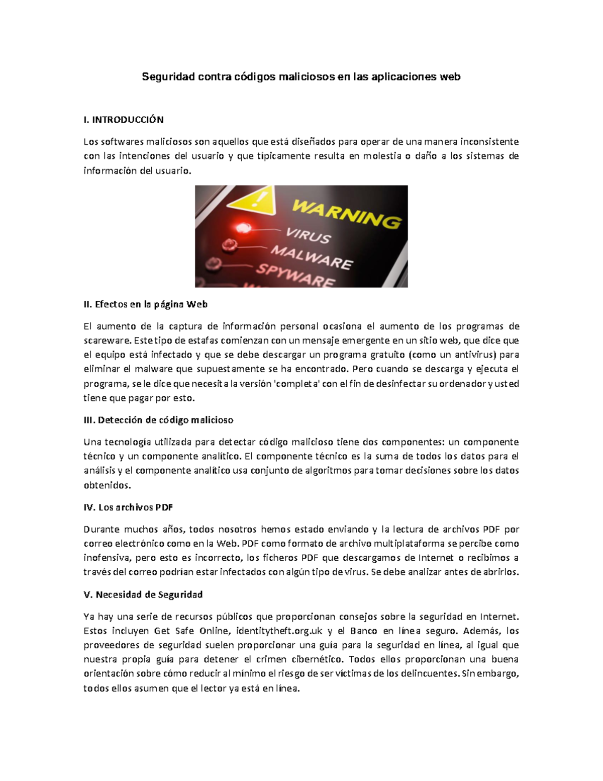 Seguridad contra códigos maliciosos en las aplicaciones web (Resumen ...