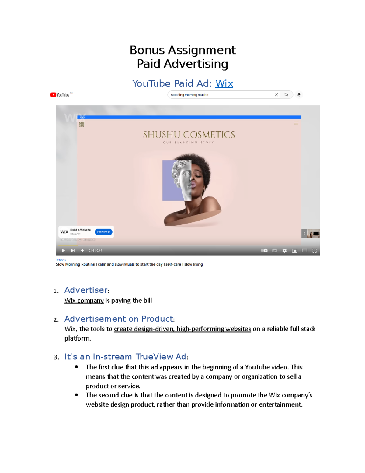 Bonus Assignment - Bonus Assignment Paid Advertising YouTube Paid Ad ...