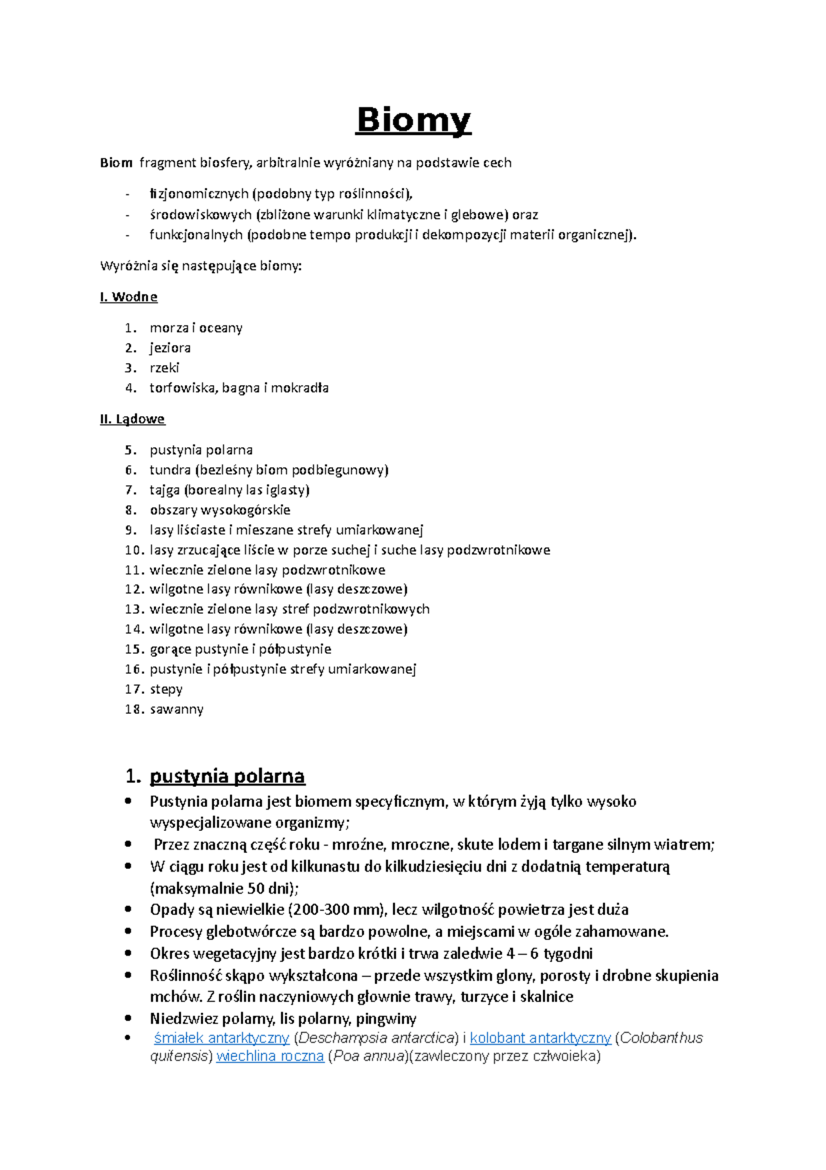 Biomy 1 - Biomy Biom fragment biosfery, arbitralnie wyróżniany na ...