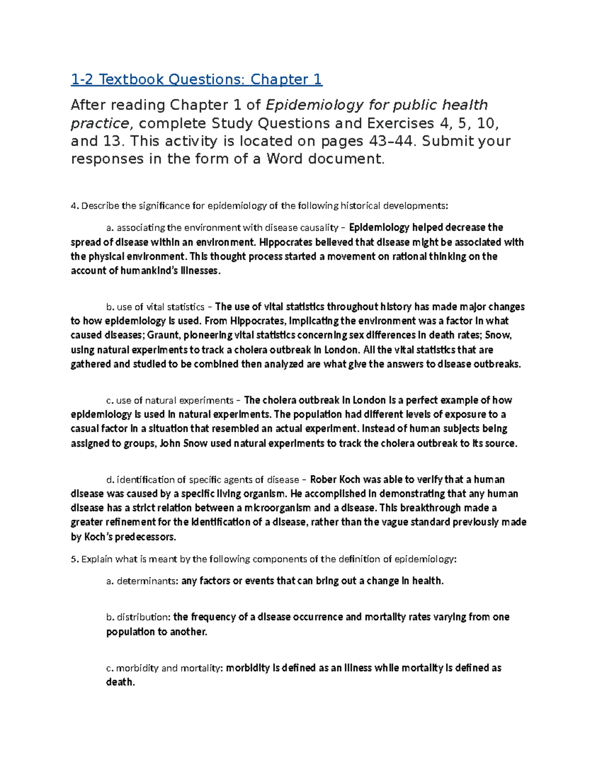 1-2 Textbook Questions Chapter 1 - This activity is located on pages 43 ...