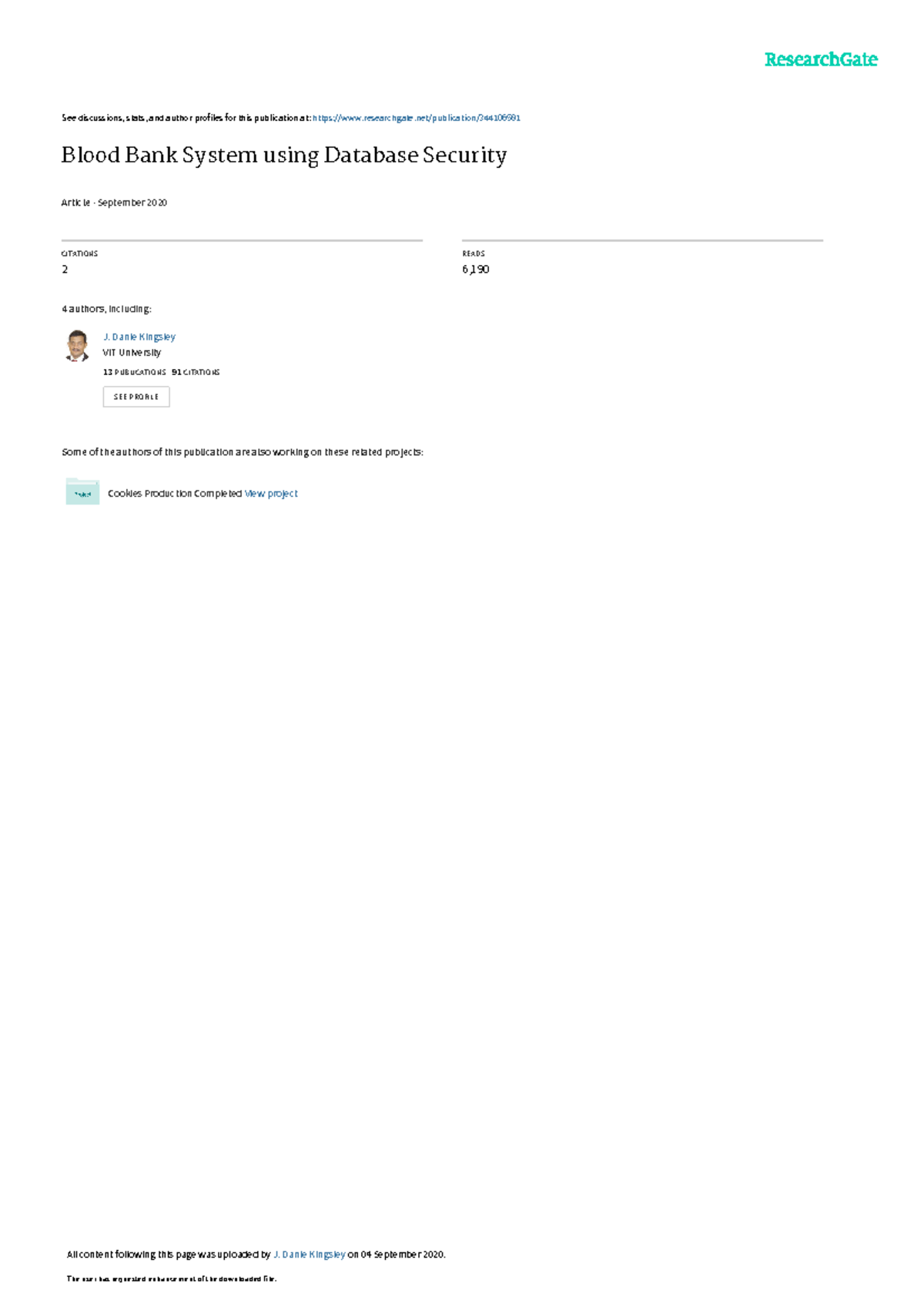 Irjet-V7I6240 - Database project propsol for blood bank managment ...