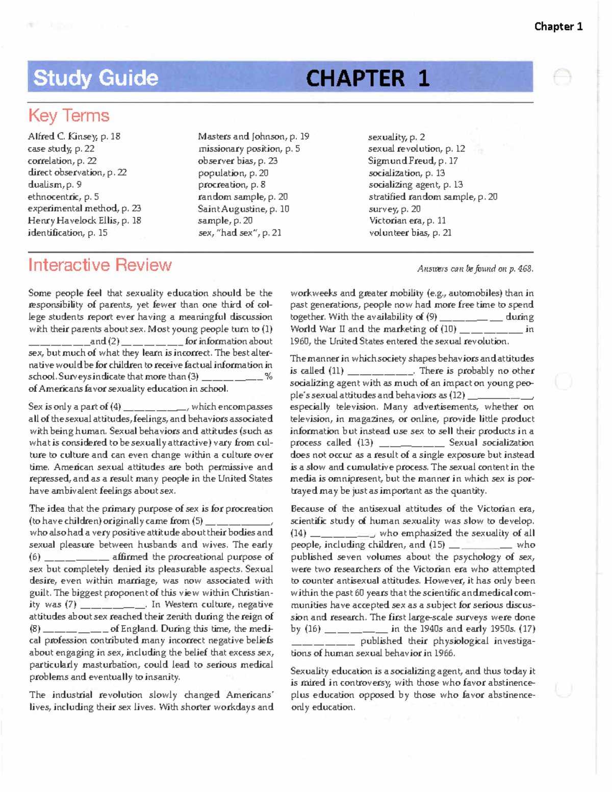 Chapter 1 Study Guide-2 - Study Guide Key Terms Alfred C. Kinsey, p. 18 ...