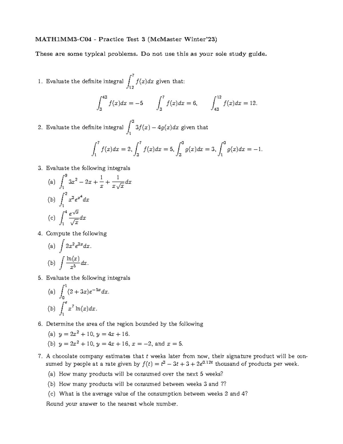1MM3 practice test 3 - MATH1MM3-C04 - Practice Test 3 (McMaster Winter ...