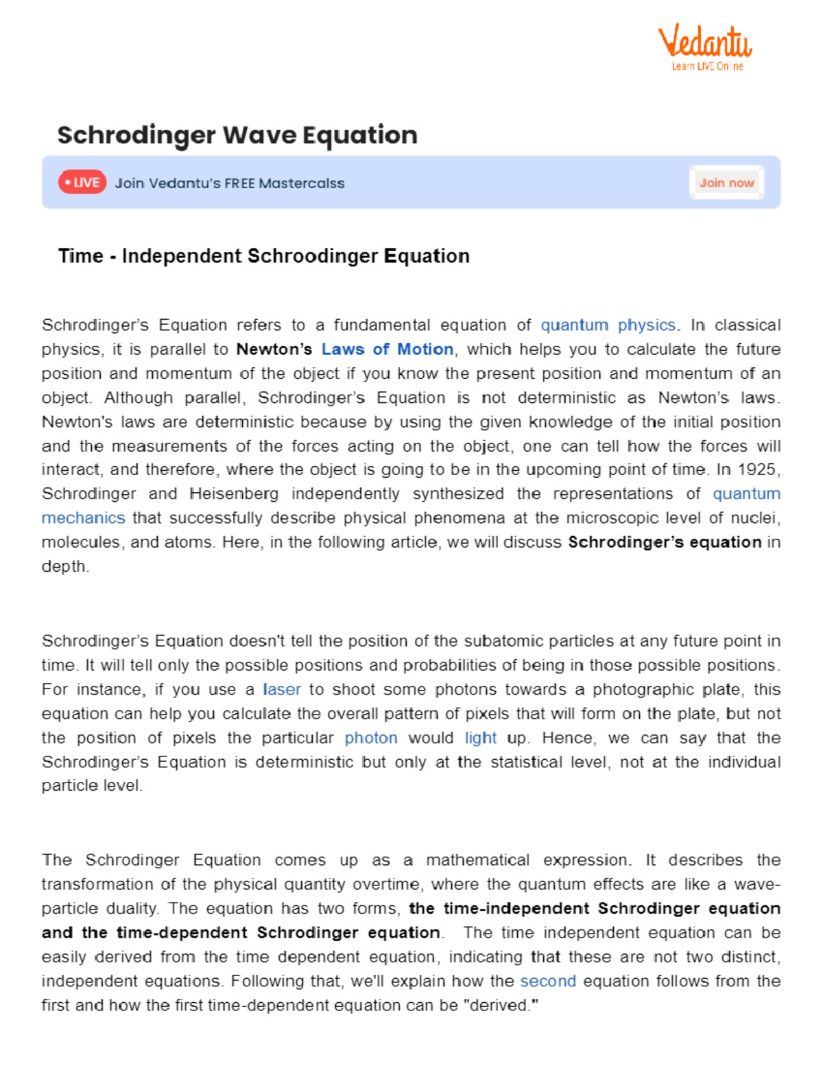 Schrodinger Wave Equation - electrical and electronics - Studocu