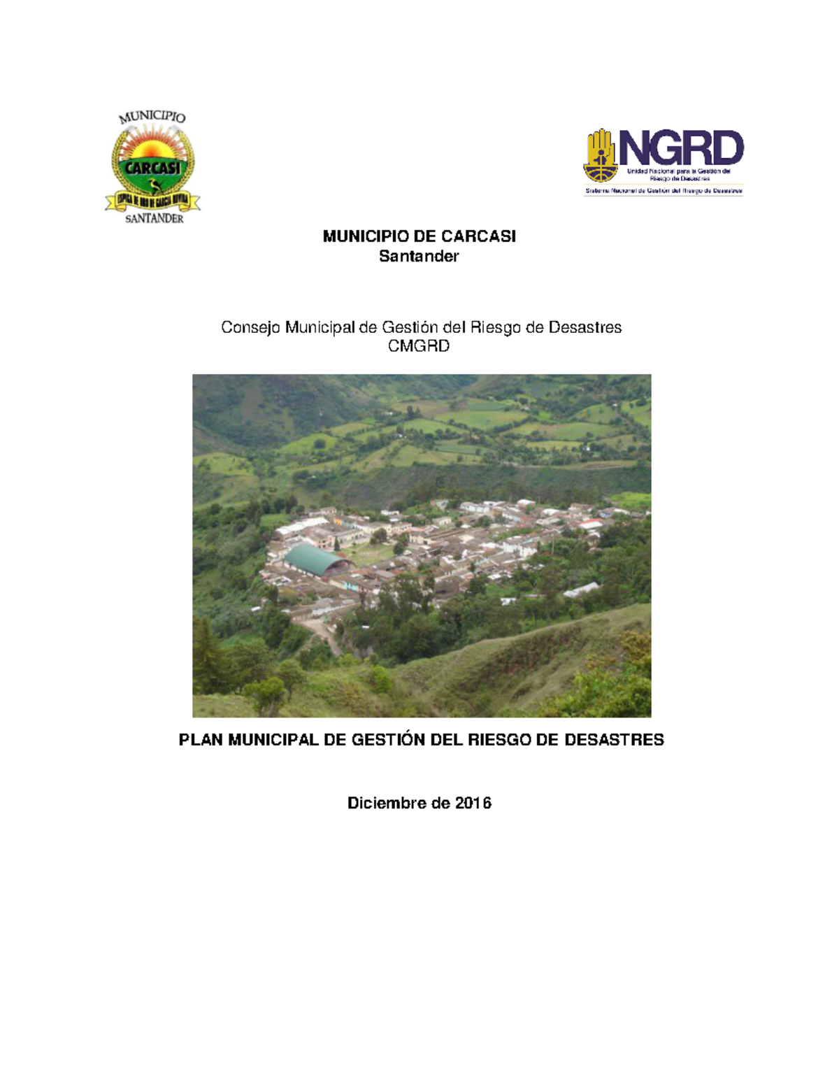 PLAN Municipal DE Gestión DEL Riesgo- Carcasi-2016 - pdf - MUNICIPIO DE ...