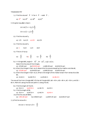 Trigonometric-Formulas - Trigonometric Formula Sheet Definition of the ...