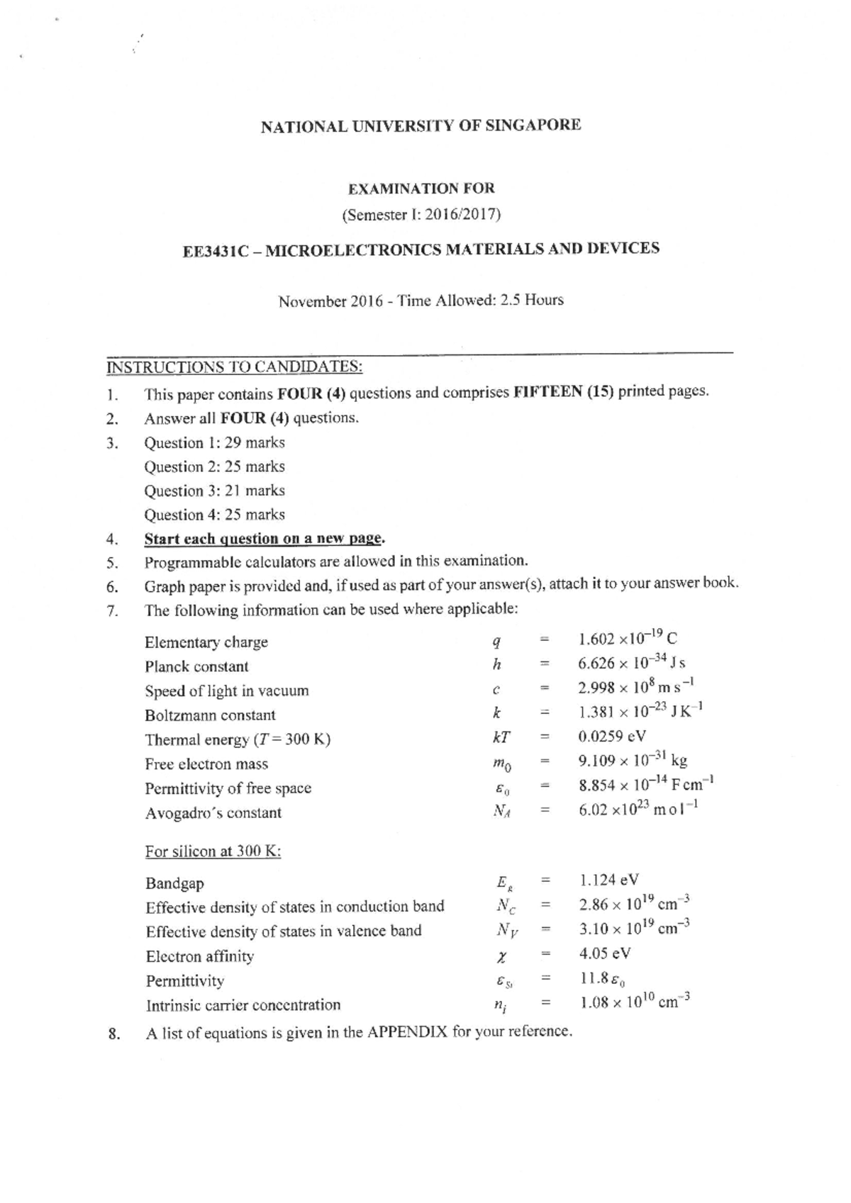 Exam 30 November 2017, questions - NATIONAL UNIVERSITY OF SINGAPORE ...
