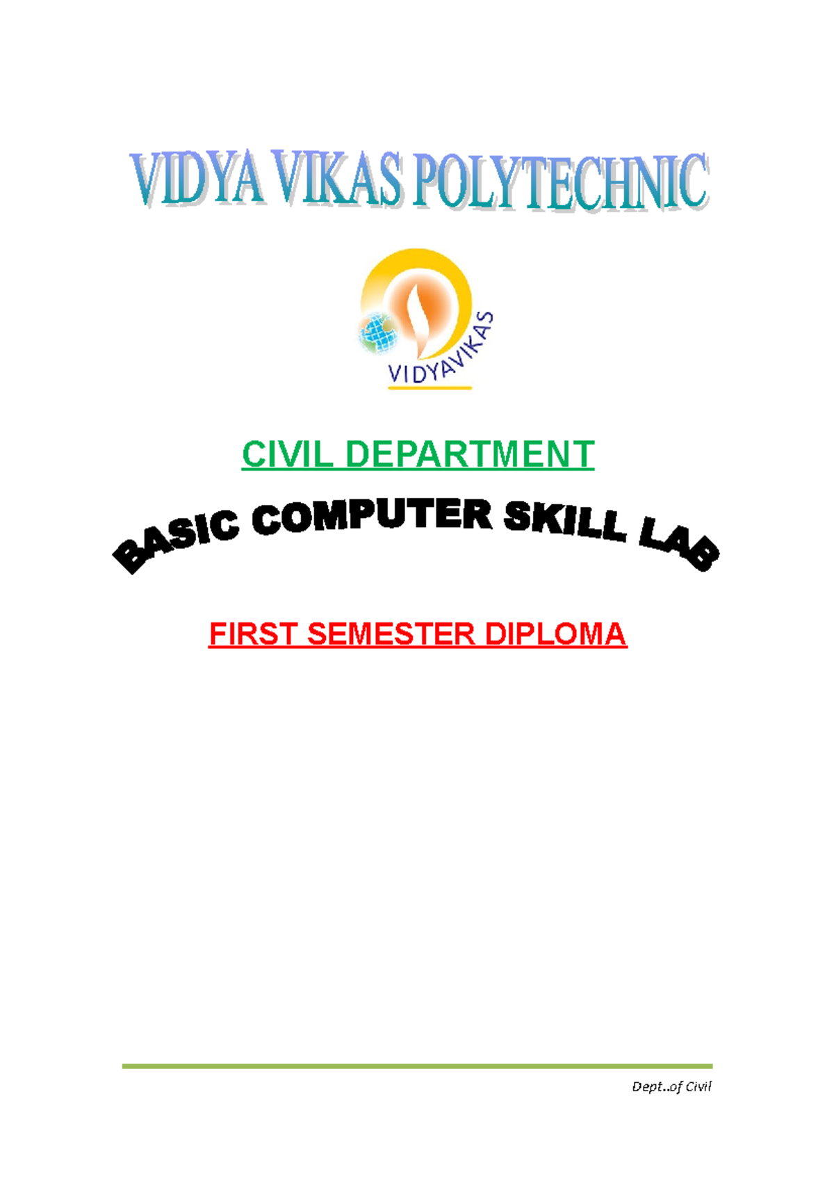 Bcs lab manual 2018 19 - CIVIL DEPARTMENT FIRST SEMESTER DIPLOMA ...