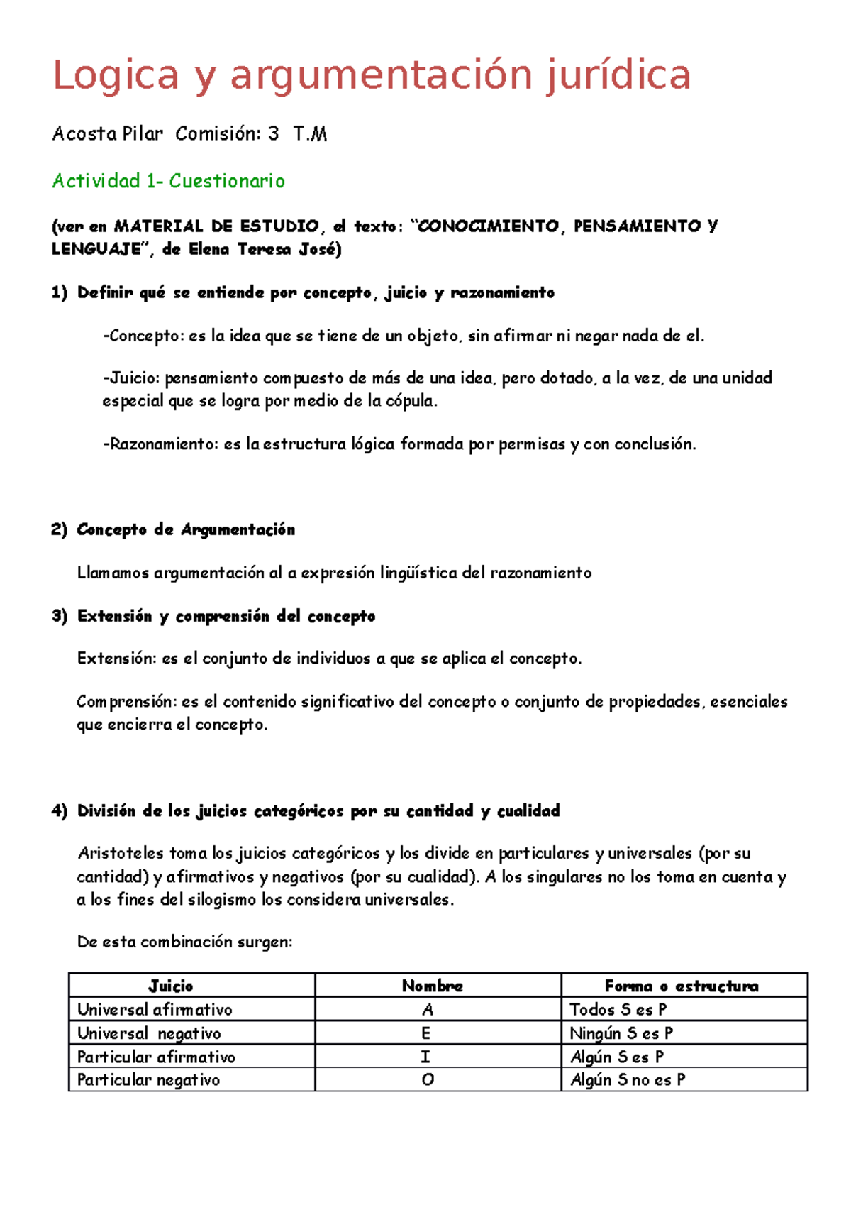 Logica y argumentación jurídica Tp Nº1 - Logica y argumentación ...
