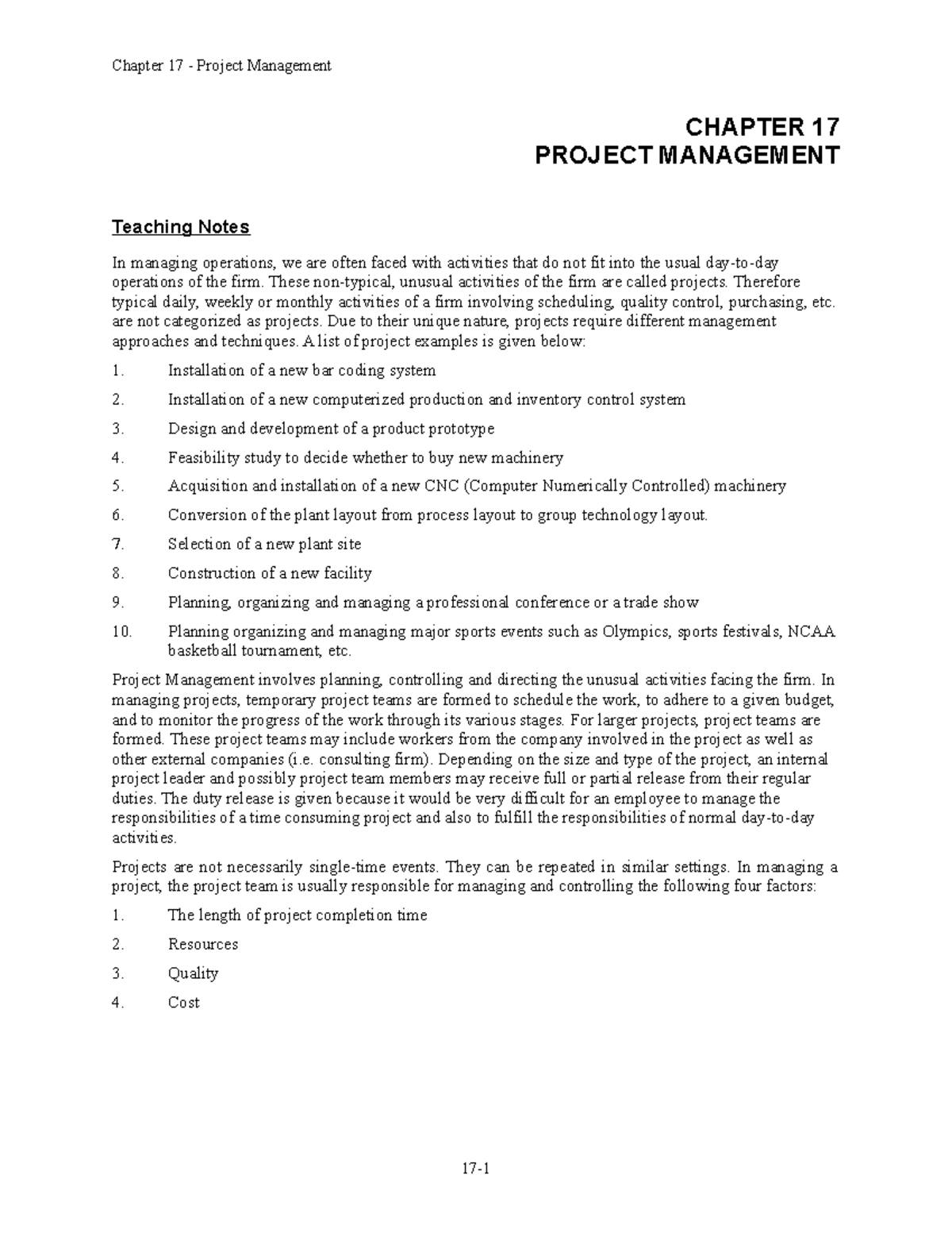 Chap017 - Ready and accomplish things - CHAPTER 17 PROJECT MANAGEMENT ...