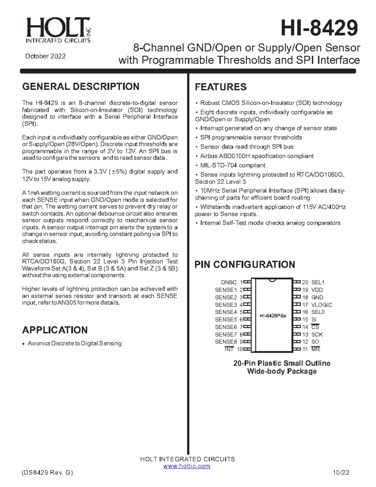 Hi-8429 v-rev-g - datasheet - 8-Channel GND/Open or Supply/Open Sensor ...