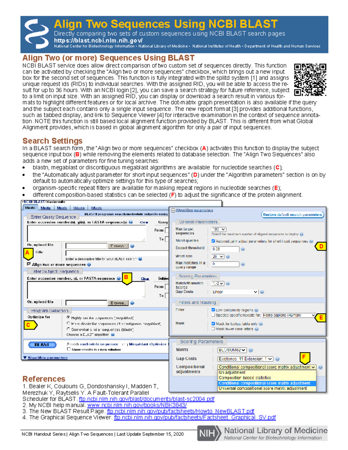 Factsheet Align 2Seq - alineamientos - NCBI Handout Series | Align Two ...
