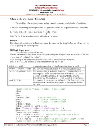 Calculus Question Bank - Practice Question Bank Calculus For Engineers (MAT1011) Department of ...