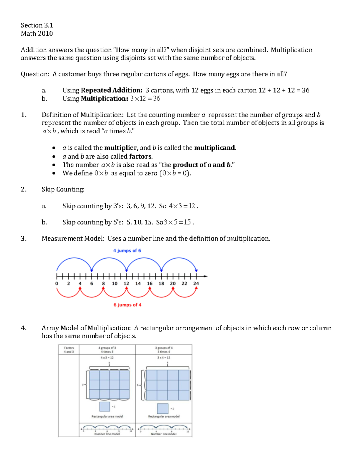 Section 3.1 Math 2010 Spring 2015 - Section 3. Math Addition answers ...