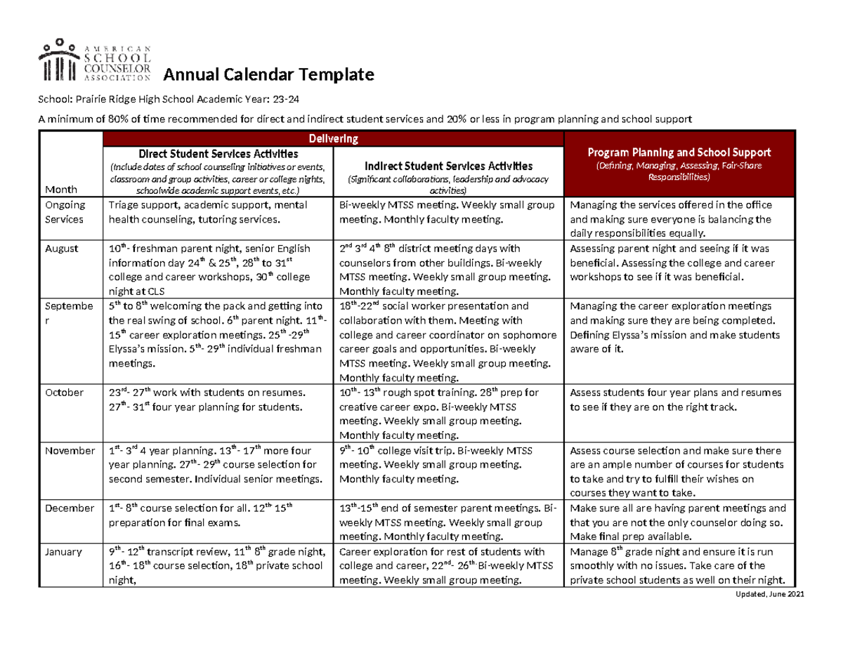 Annual-Calendar - ASCA - Annual Calendar Template School: Prairie Ridge ...