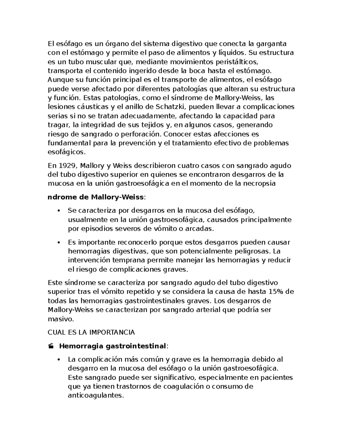 Mallory WEIS - El esófago es un órgano del sistema digestivo que ...