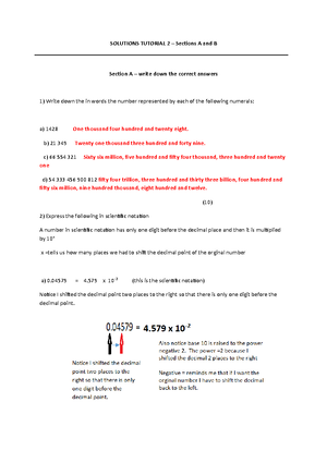 Tutorial 1 What are Numbers - 2ABU101/CABU101/CCBC101 Tutorial 1 – What ...