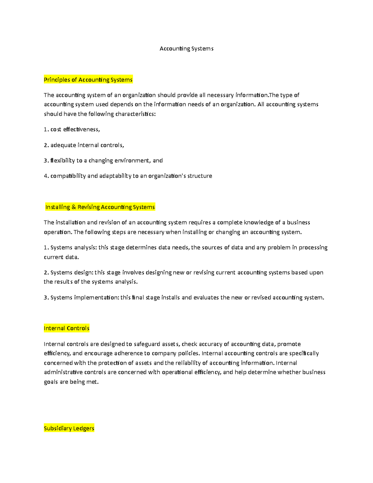 Accounting Systems - Accounting Systems Principles of Accounting ...