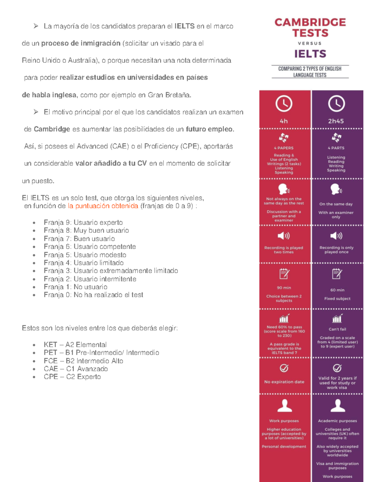 Cambridge TEST Versus Ielts - La mayoría de los candidatos preparan el ...