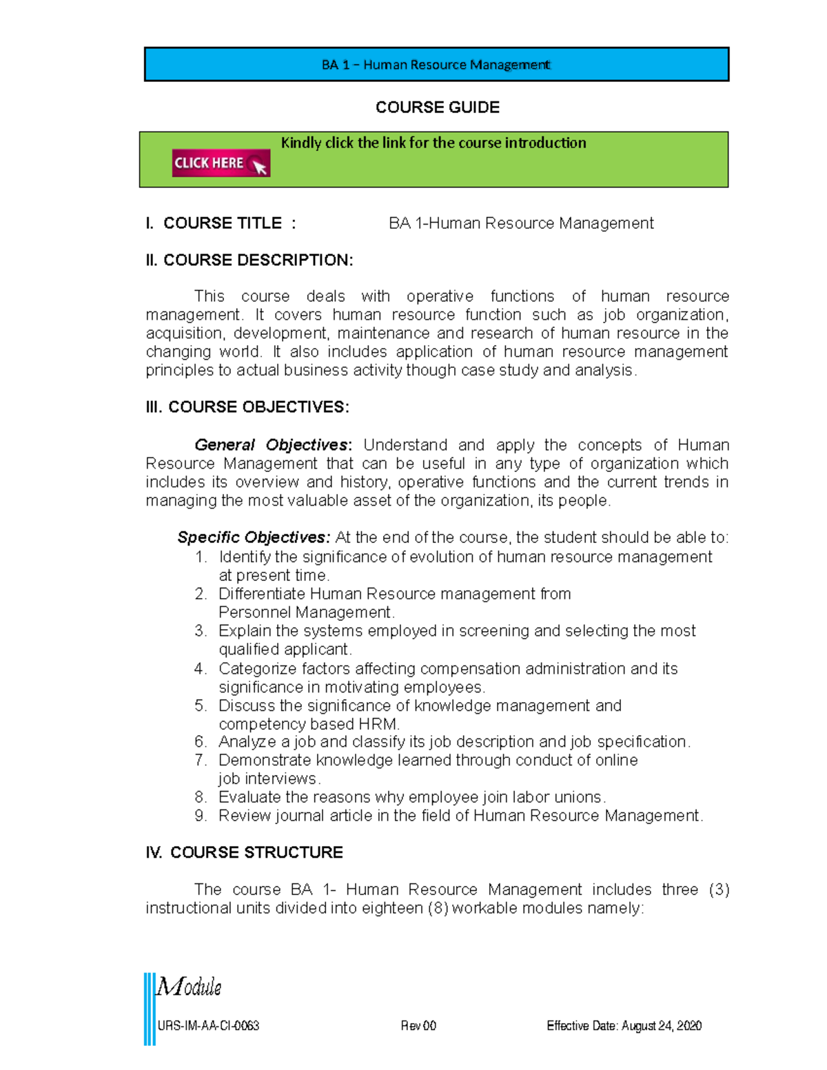 Hrm Complete Module - Kindly click the link for the course introduction ...